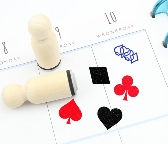 Playing Casino Cards Rubber Stamp Set of Poker Mini Stamp - Etsy