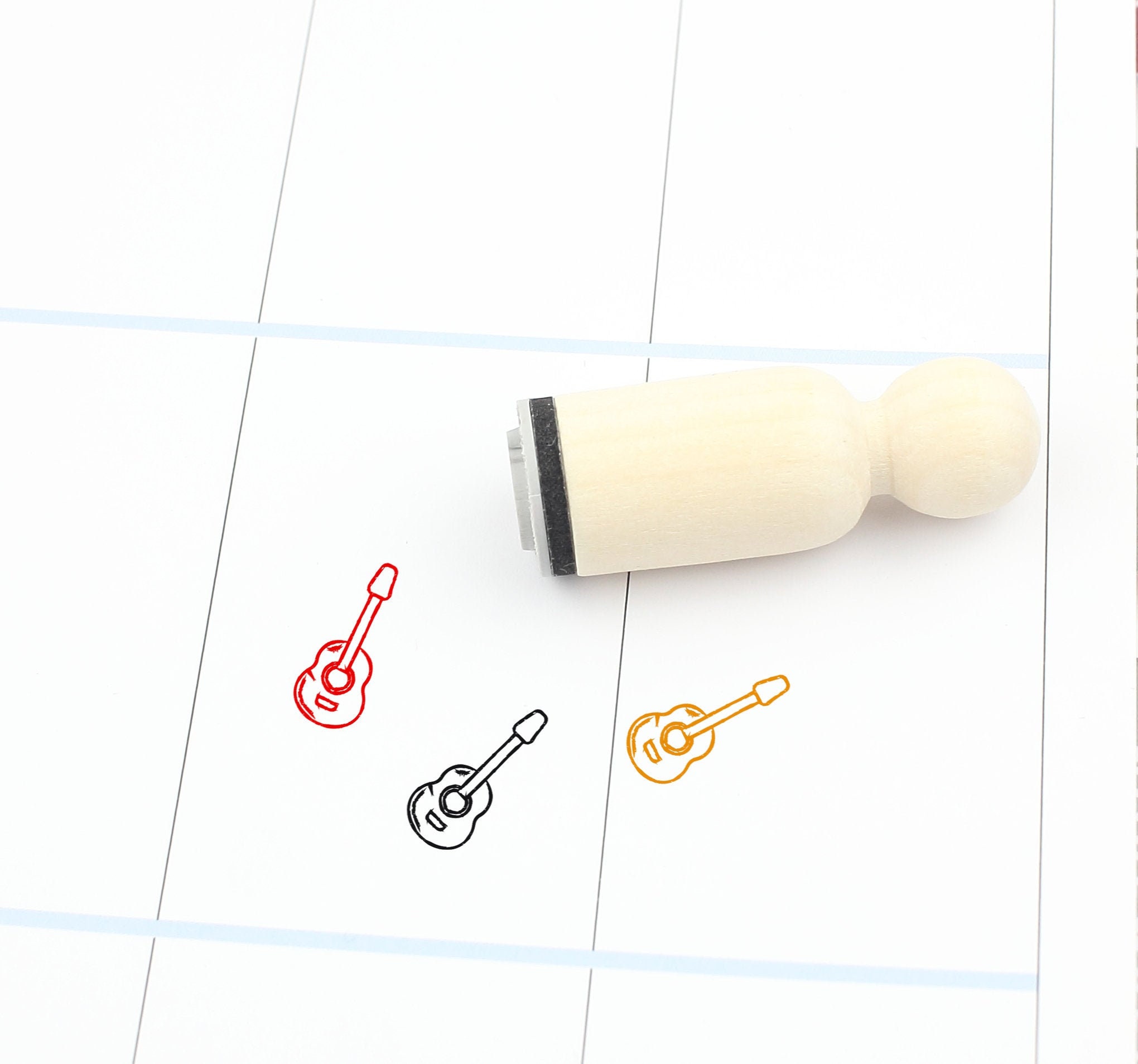 Guitar Rubber Stamp Music Stamp Cute Guitar Stamp Planner | Etsy