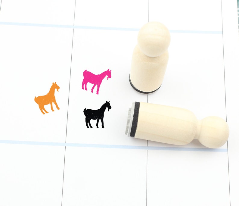 Goat Rubber Stamp Farm Animals Stamp Cute Goat Stamp - Etsy