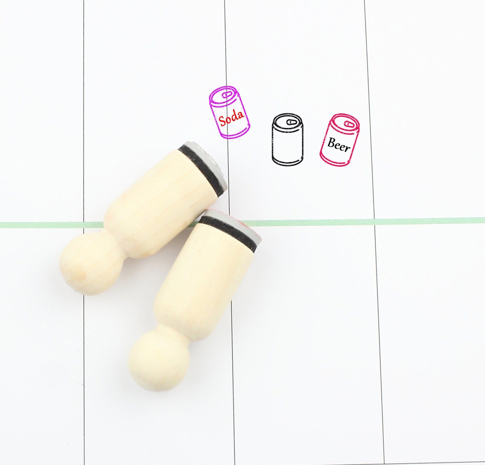 Can Rubber Stamp Beer Can Stamp Soda Can Stamp Planner - Etsy