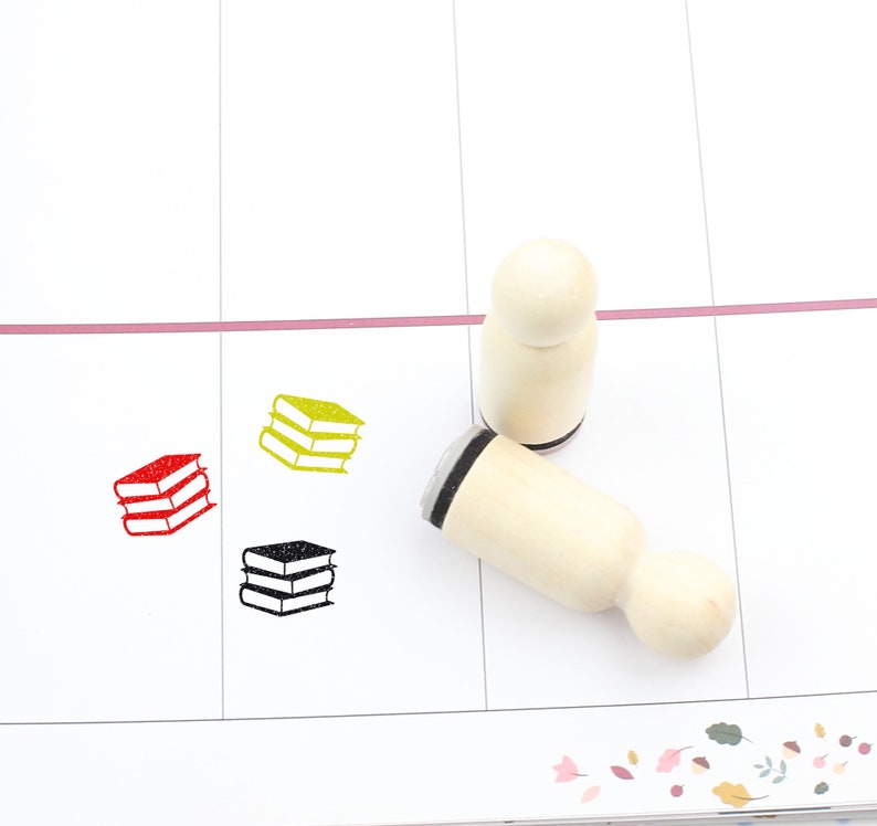 Books Rubber Stamp Study Stamp Student Stamp Planner Stamp | Etsy