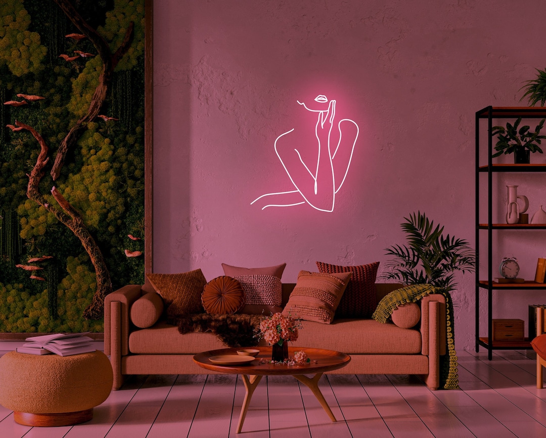 Sexy Woman Line Neon Sign Beautiful Female Lines Sign Naked - Etsy