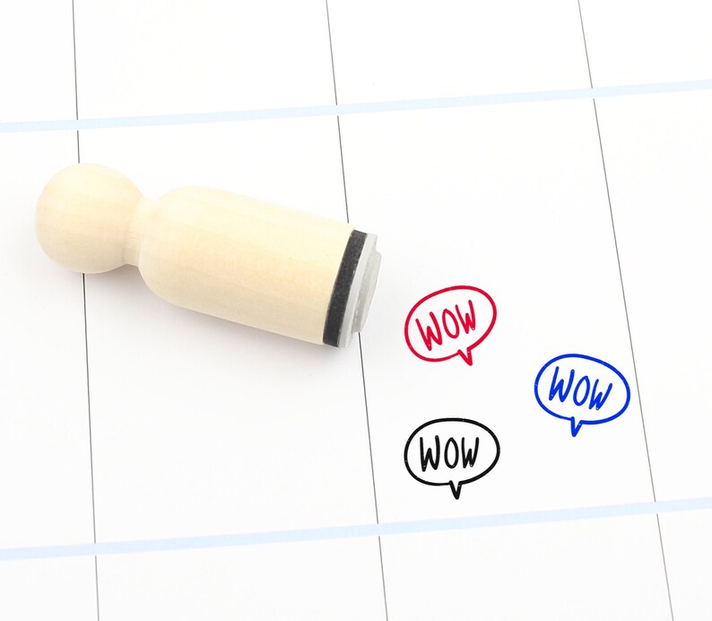 Wow Rubber Stamp Text Stamp Cute Wow Stamp Planner Stamp - Etsy