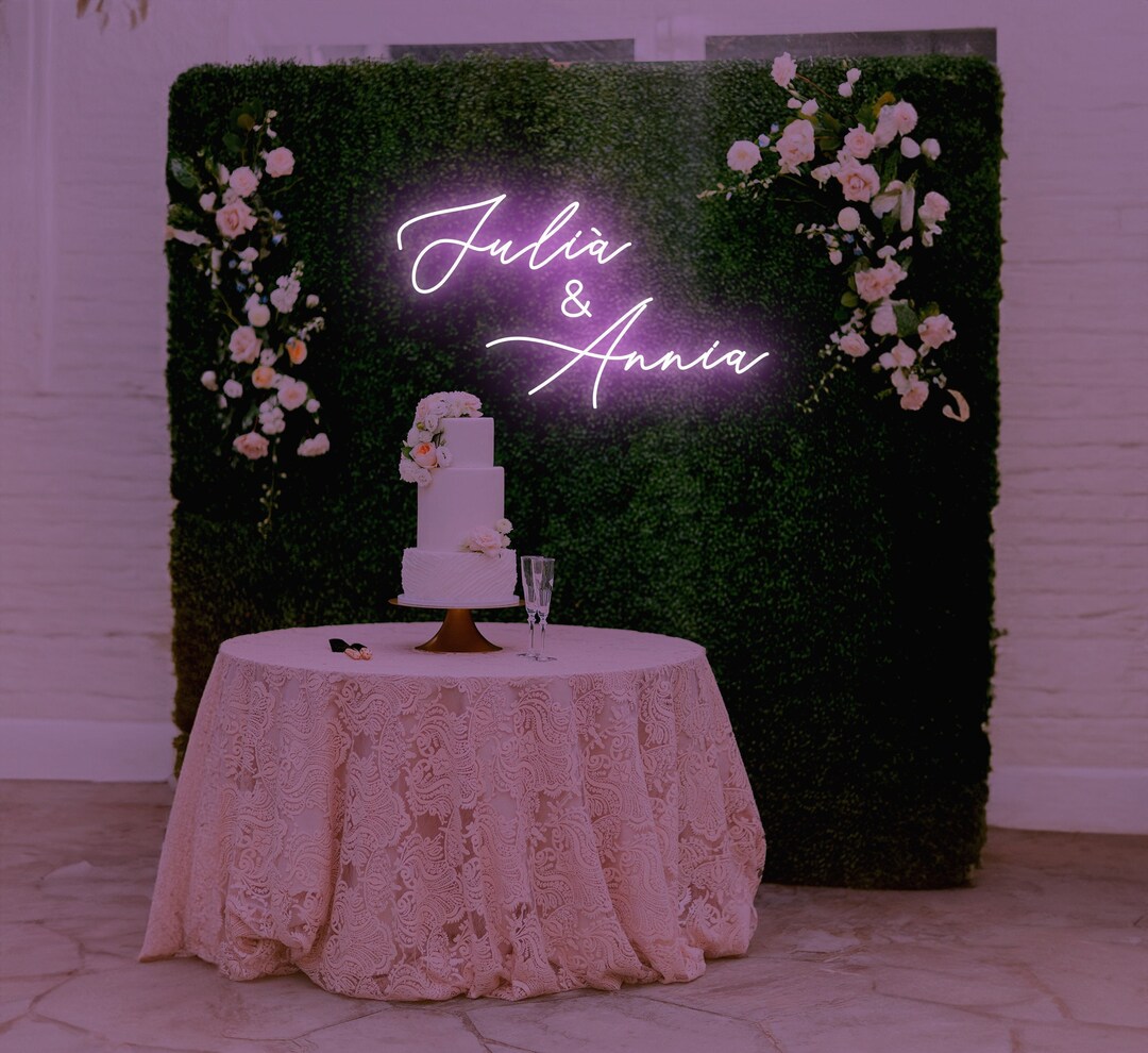 Custom Couple Names Neon Sign, Wedding Neon Sign, Multi-color Neon Sign ...