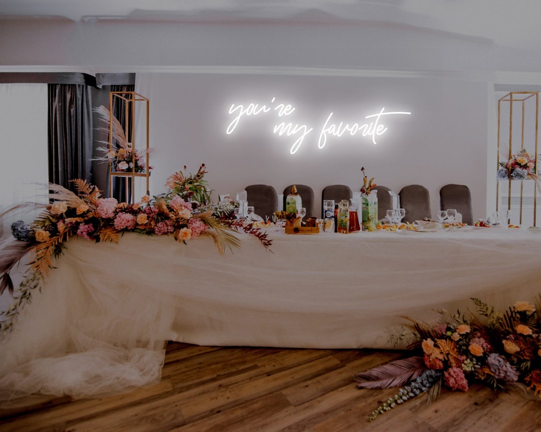 You Are My Favorite Neon Sign, Custom Wedding Anniversary Aesthetic ...