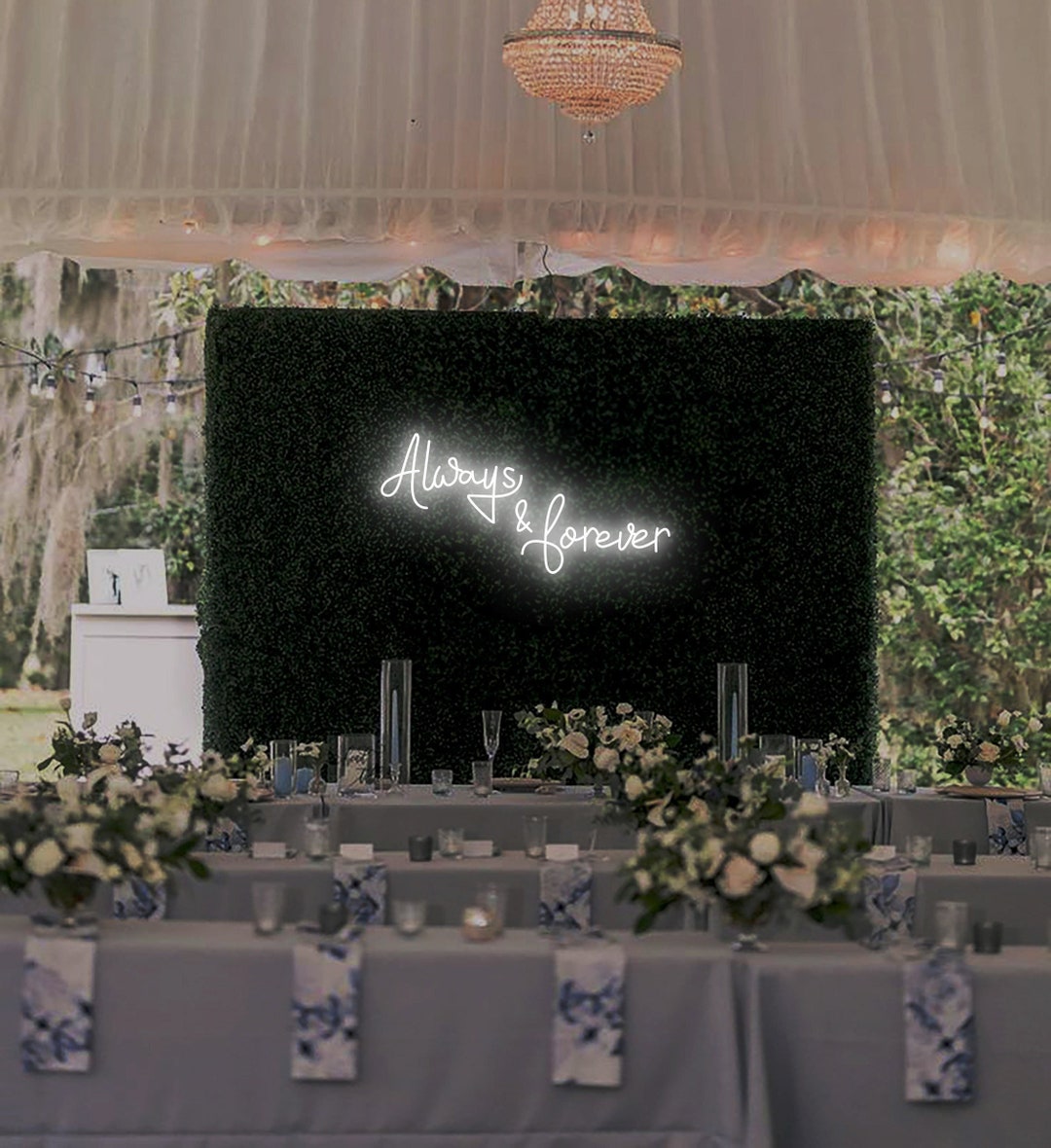 Wedding Always Forever Neon Sign, Custom Wedding Neon Light ...