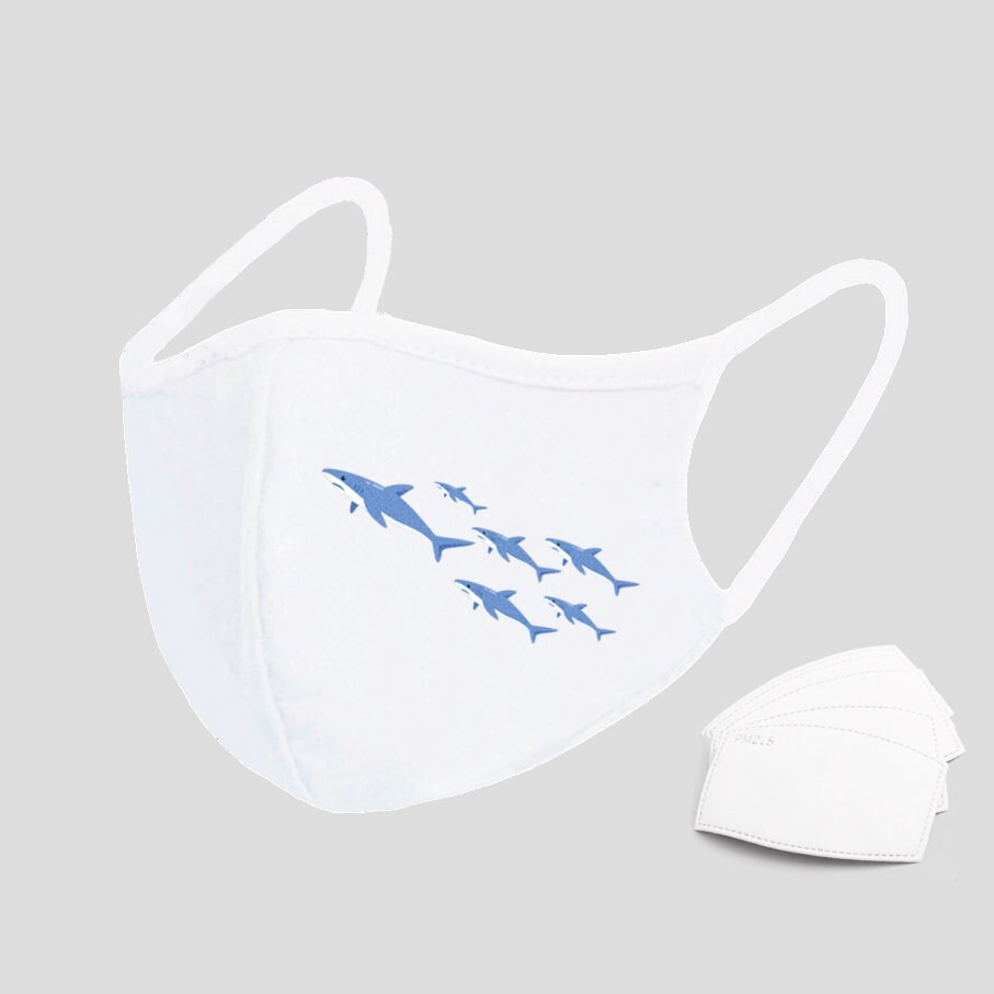 Shark Face Mask Sea Life Face Mask Shark Lover Family Face | Etsy