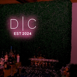 Custom Minimalist Wedding Initials Neon Sign, Initials With Est Wedding ...