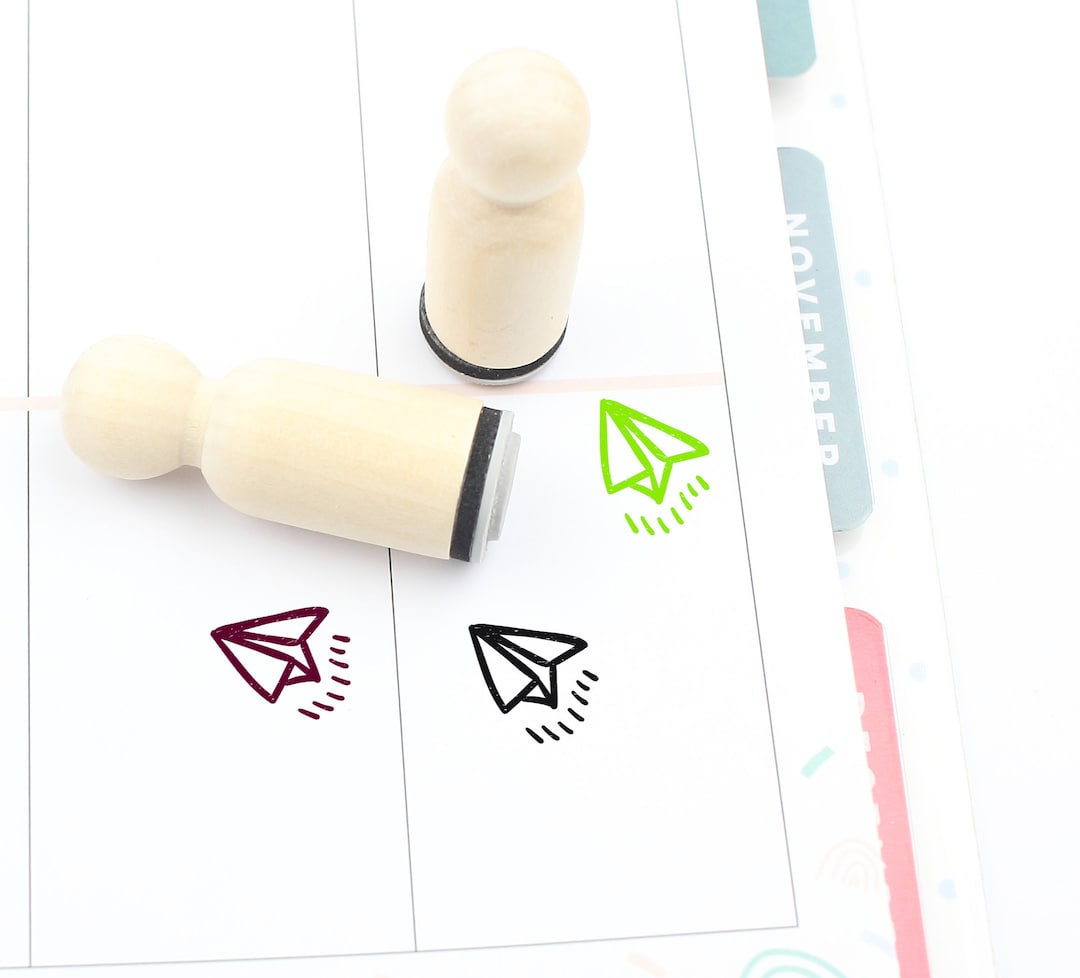Paper Plane Rubber Stamp Paper Airplane Stamp Cute Paper - Etsy