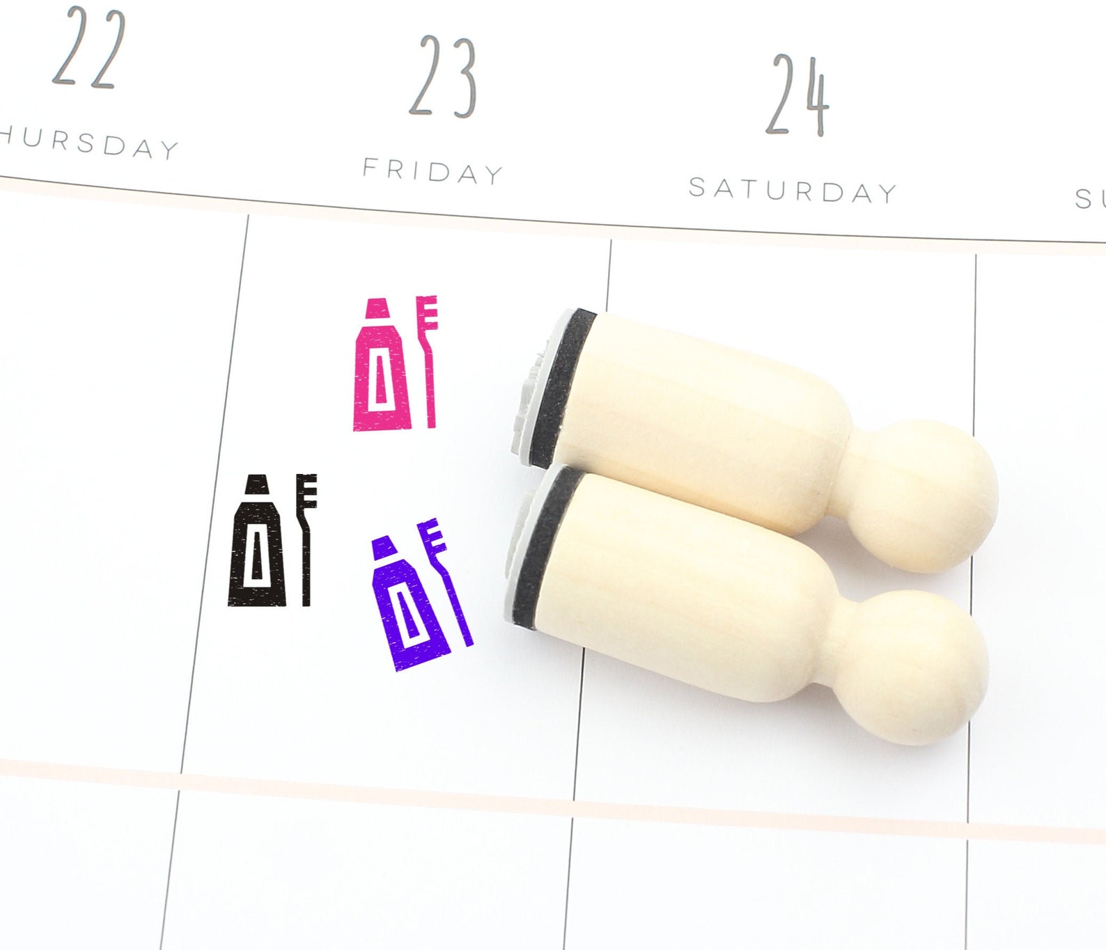 Brush Teeth Rubber Stamp Toothbrush Toothpaste Stamp Cute | Etsy