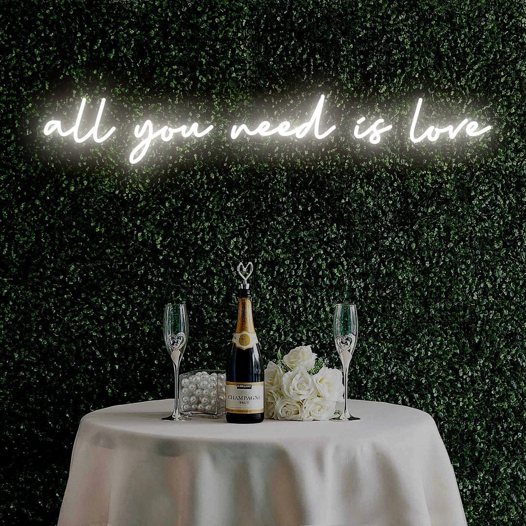 All You Need is Love Neon Sign | Wedding Greenery Wall Decor ...