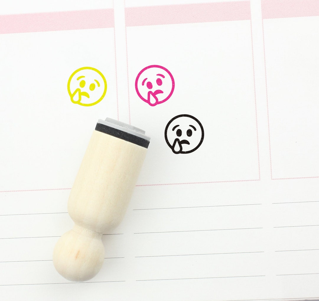Crying Faces Rubber Stamp Emoji Stamp Cute Crying Faces - Etsy