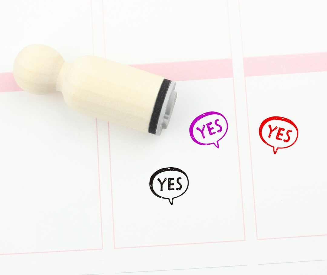 Yes Bubble Rubber Stamp Words Stamp Cute Yes Stamp Planner - Etsy