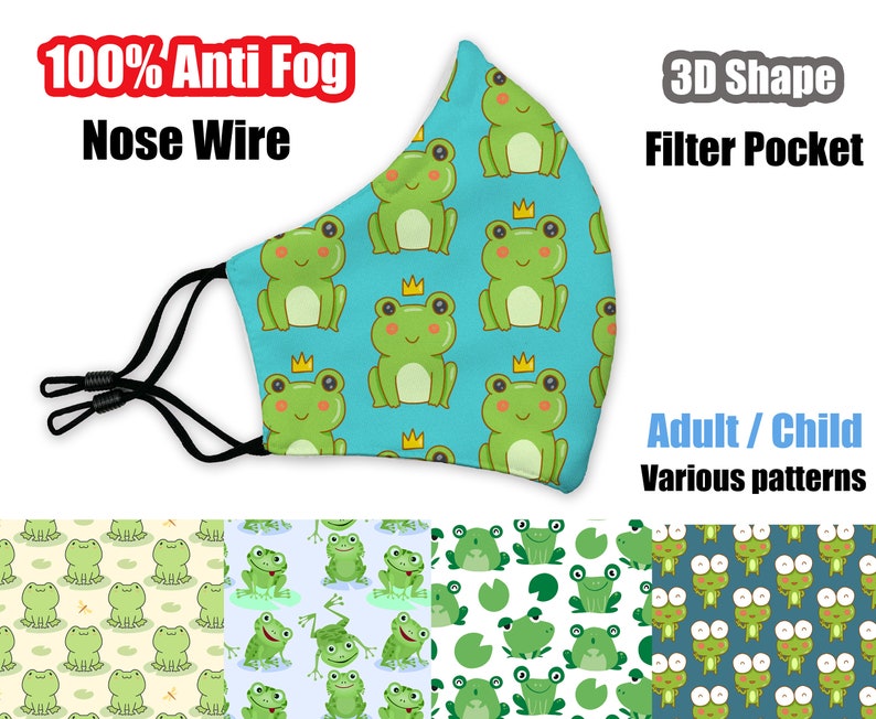Frog Prince Face Mask Cute Frog Face Mask Anti Fog Adult / - Etsy