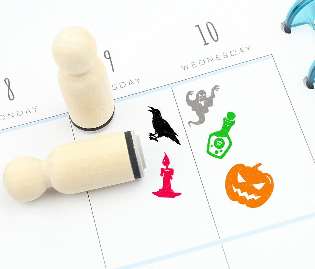 Halloween Theme Rubber Stamp Ghost Poison Stamp 16mm 20mm - Etsy