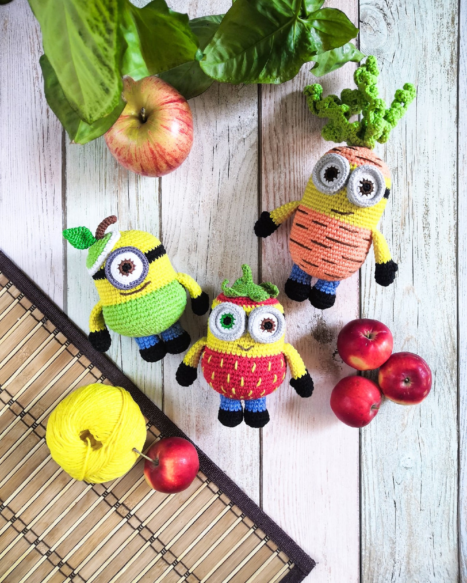 Fruit Minion Kitchen Play Food 4.5 Inches Green Apple Toy. | Etsy