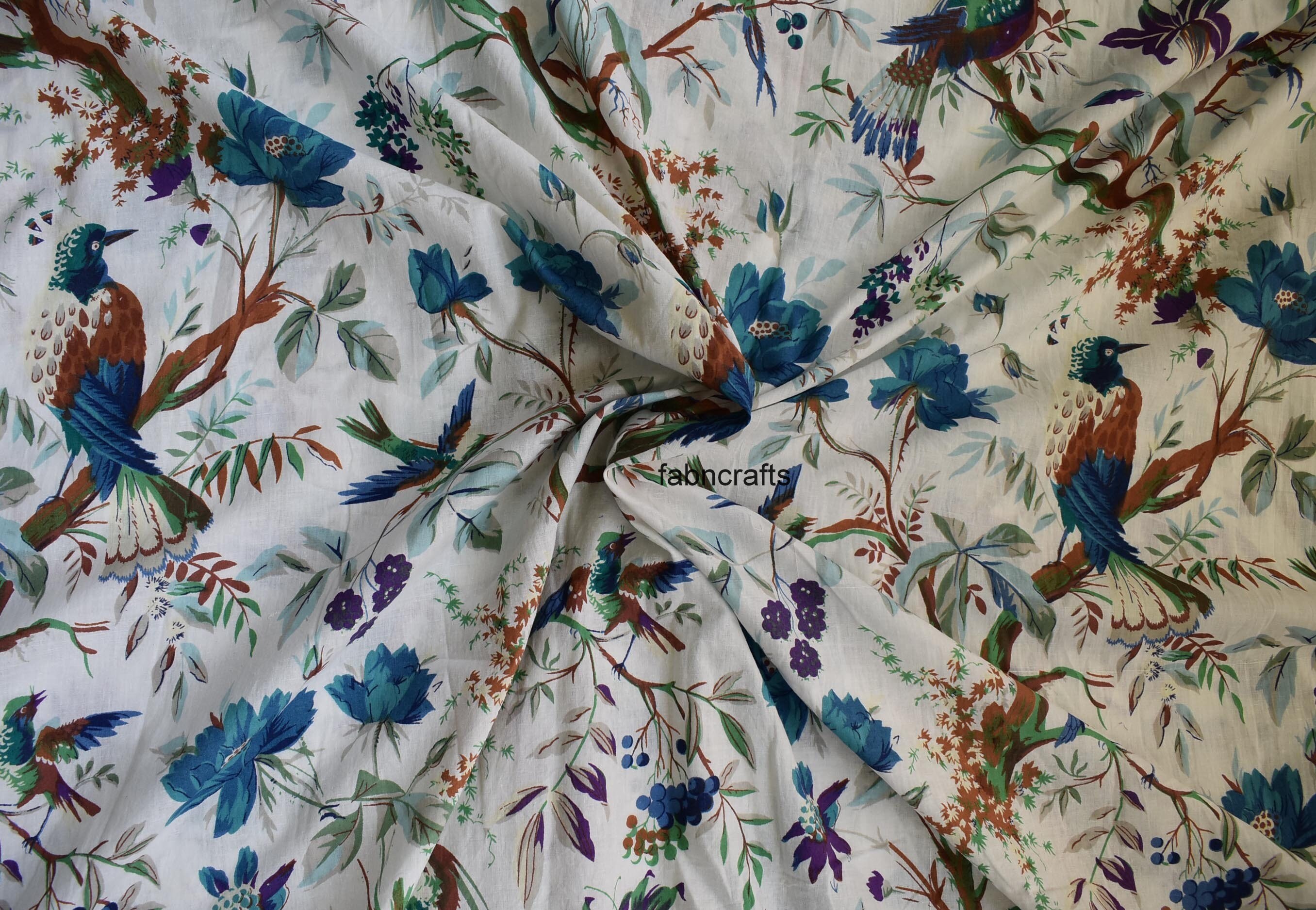 Crown & Floral Print Cotton Fabric by Yard Fabric Sewing | Etsy