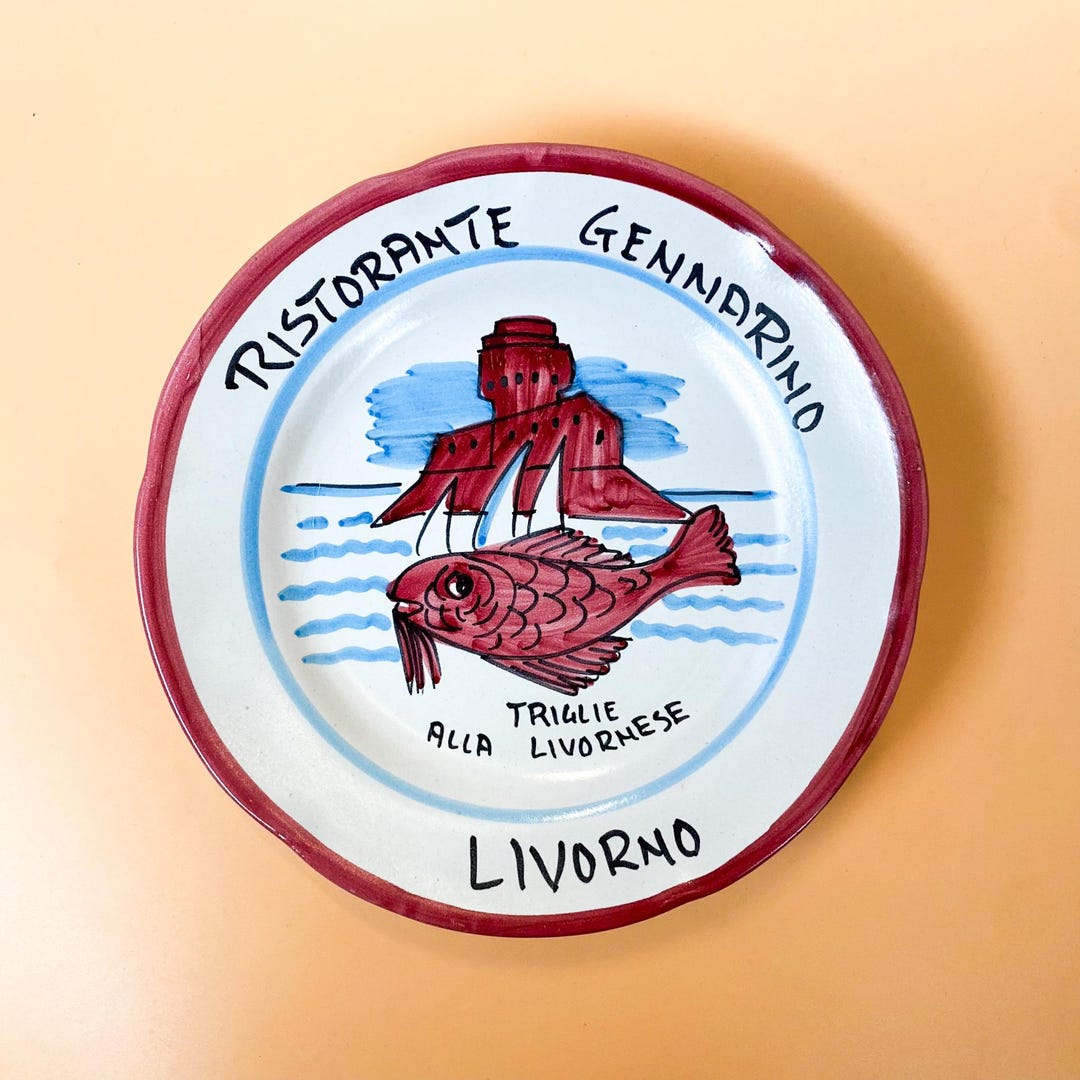 Piatto Del Buon Ricordo Vintage Ristorante Gennarino a Livorno Toscana ...
