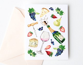 Wine Note Cards | Etsy