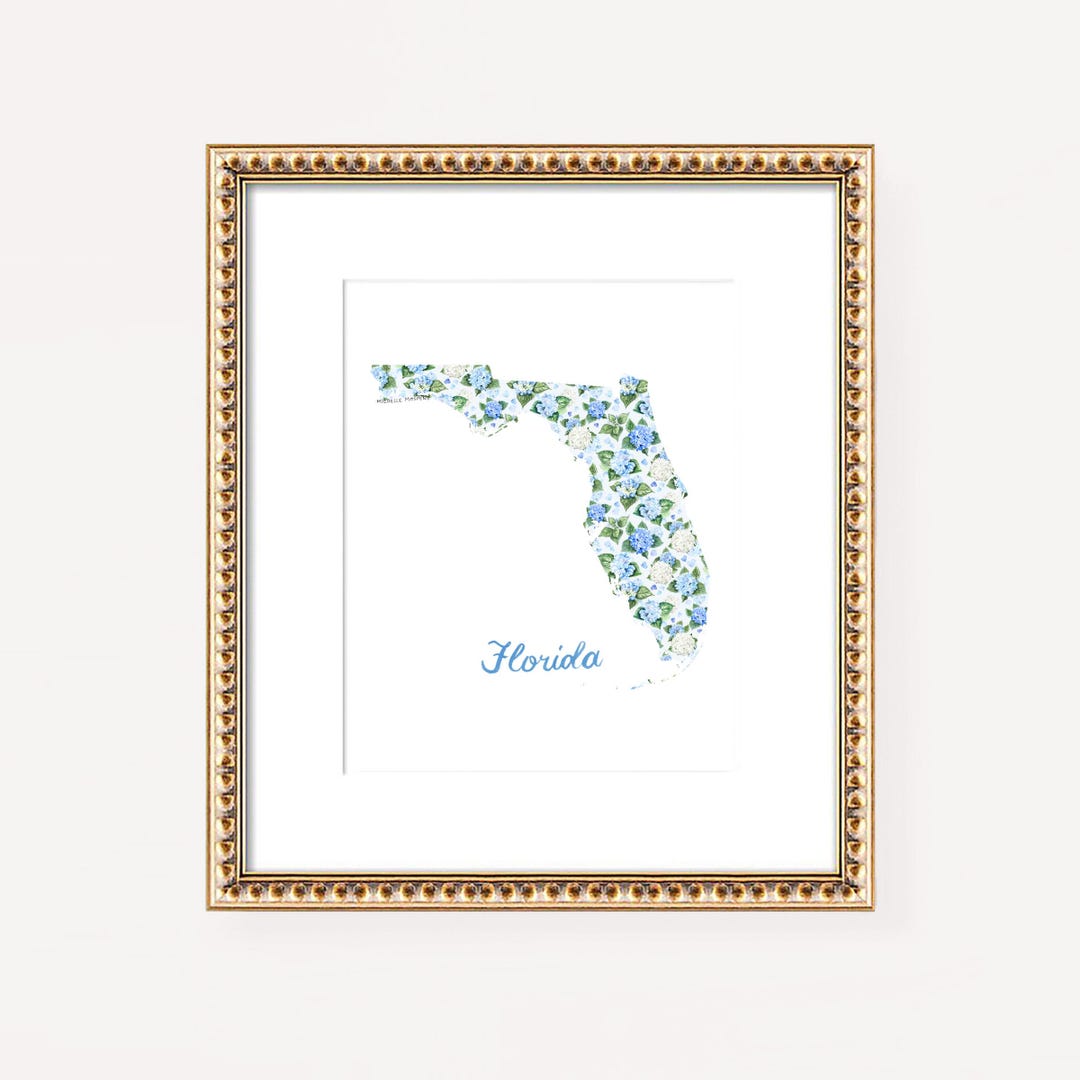 Florida State Print, Florida Art, Home State Prints, State Wall Art ...