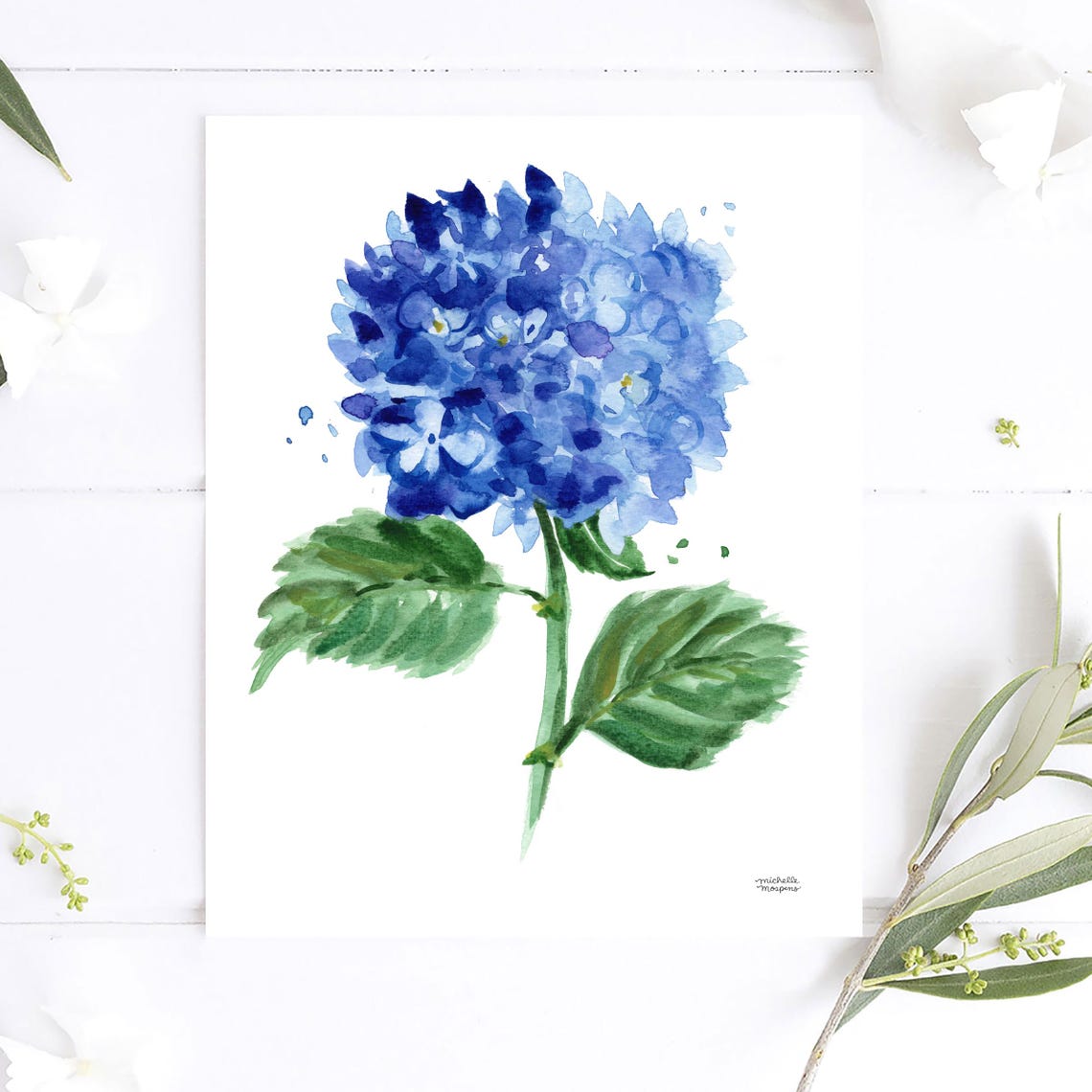 Hydrangea Print Set of 3, Floral Wall Art, Gallery Wall Set, Botanical ...