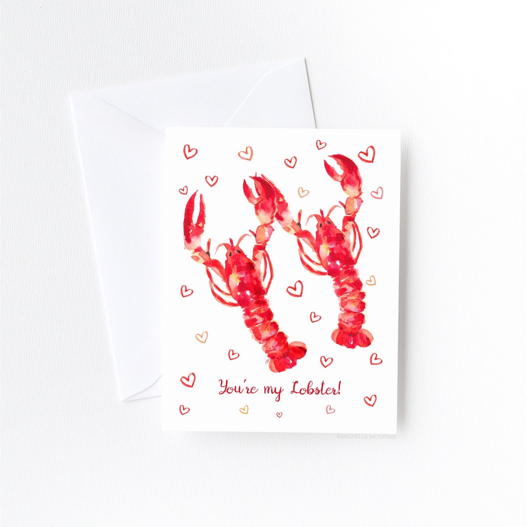 LOBSTER ANNIVERSARY Card You're My Lobster Card 1st - Etsy