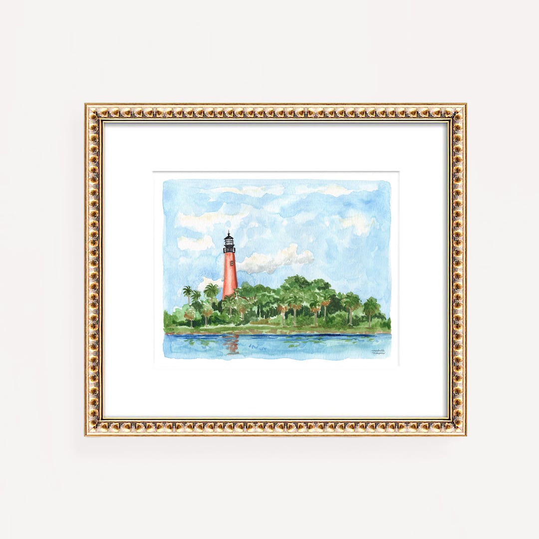 Florida Art, Jupiter Florida Art, Jupiter Lighthouse Print, Coastal ...
