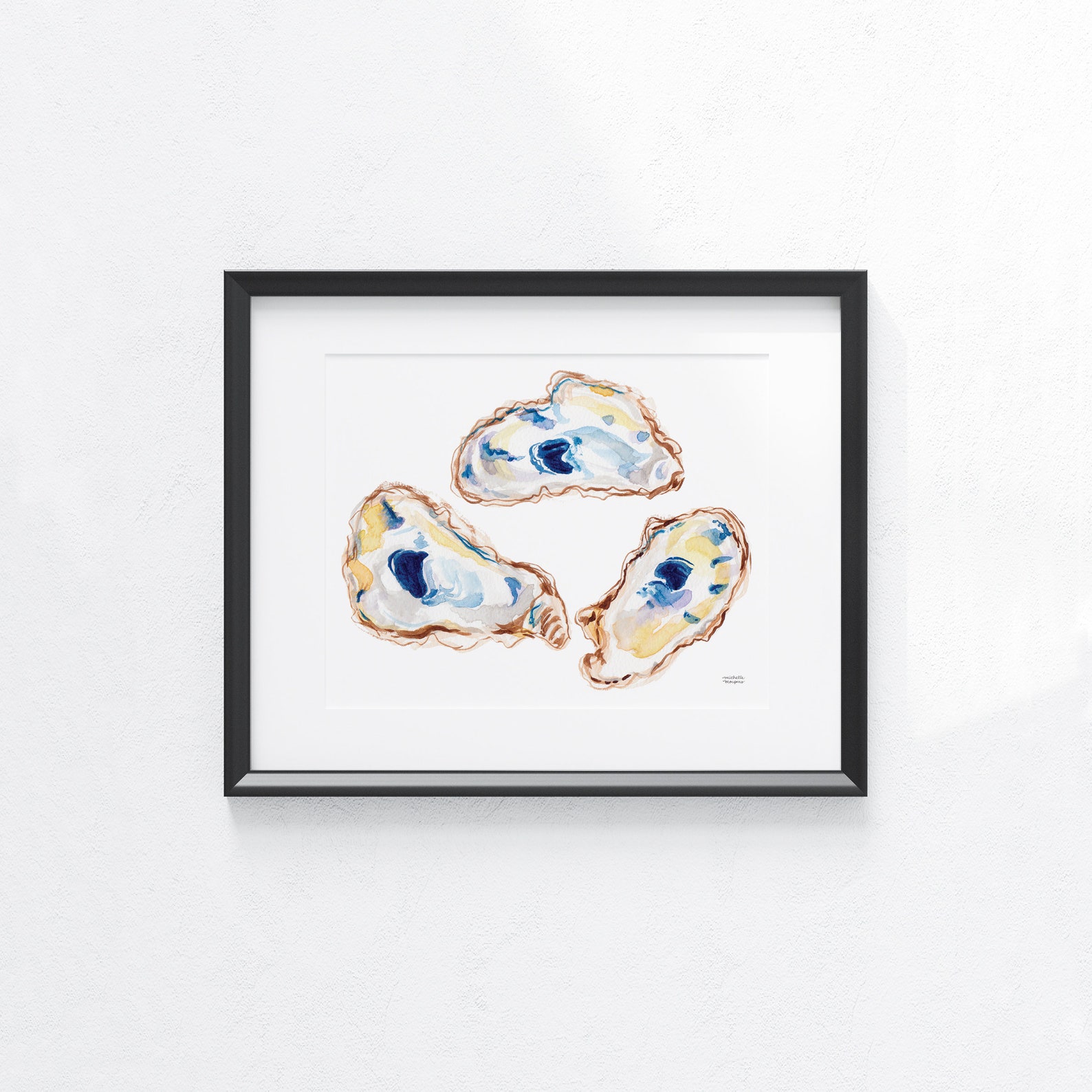 Oyster Painting Oyster Print Watercolor Oysters Art Oyster - Etsy