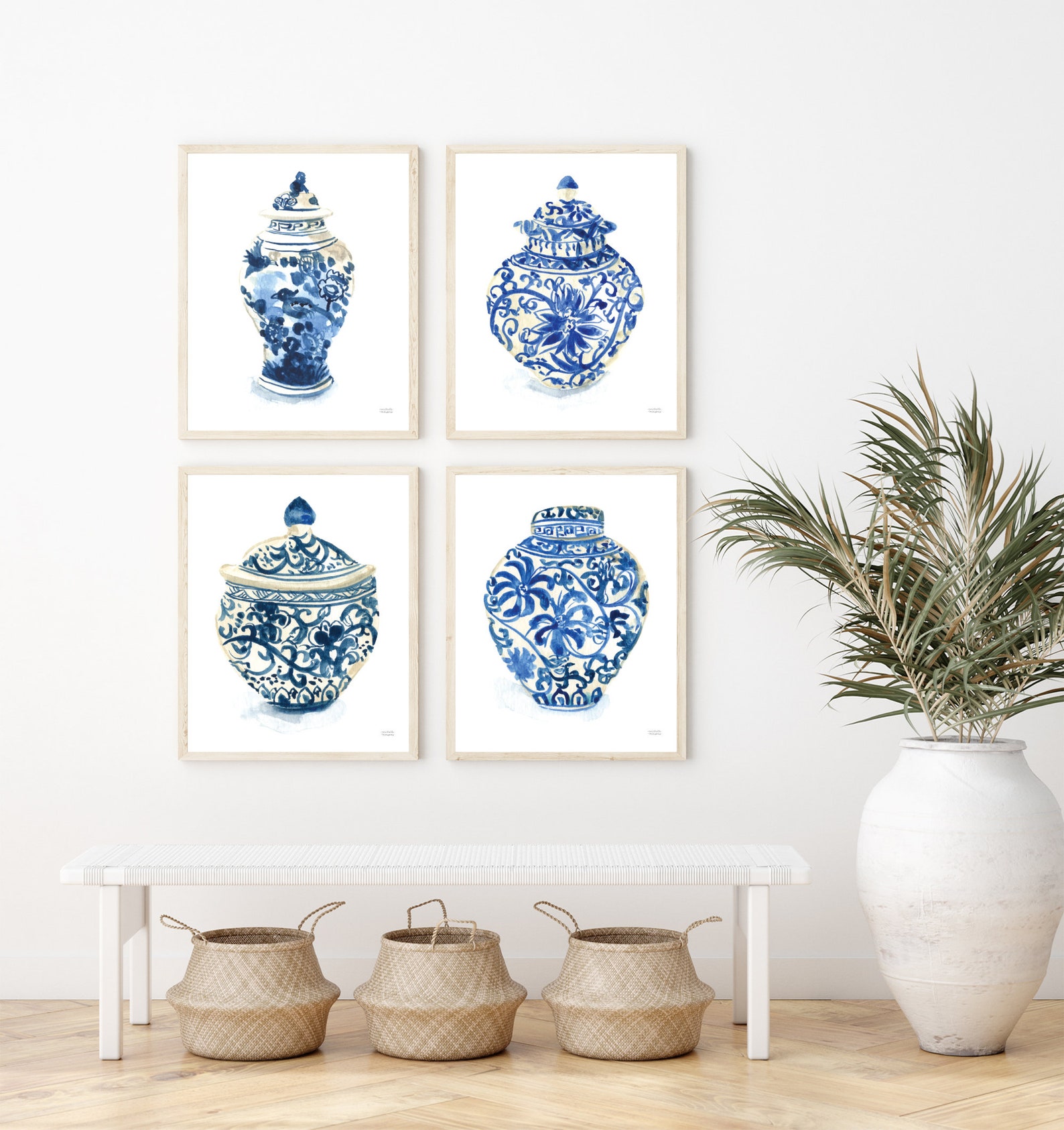 Ginger Jars Watercolor Paintings Ginger Jar Art Print Set of - Etsy