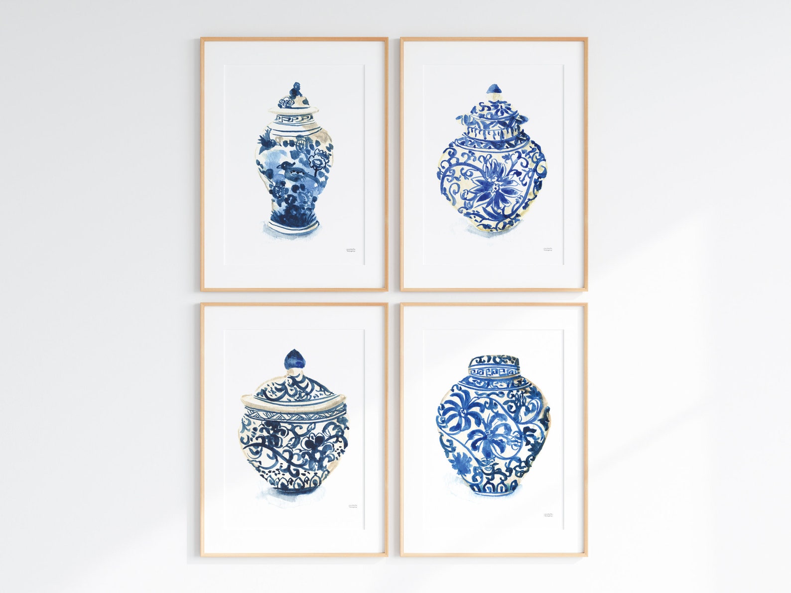 Ginger Jars Watercolor Paintings Ginger Jar Art Print Set of - Etsy