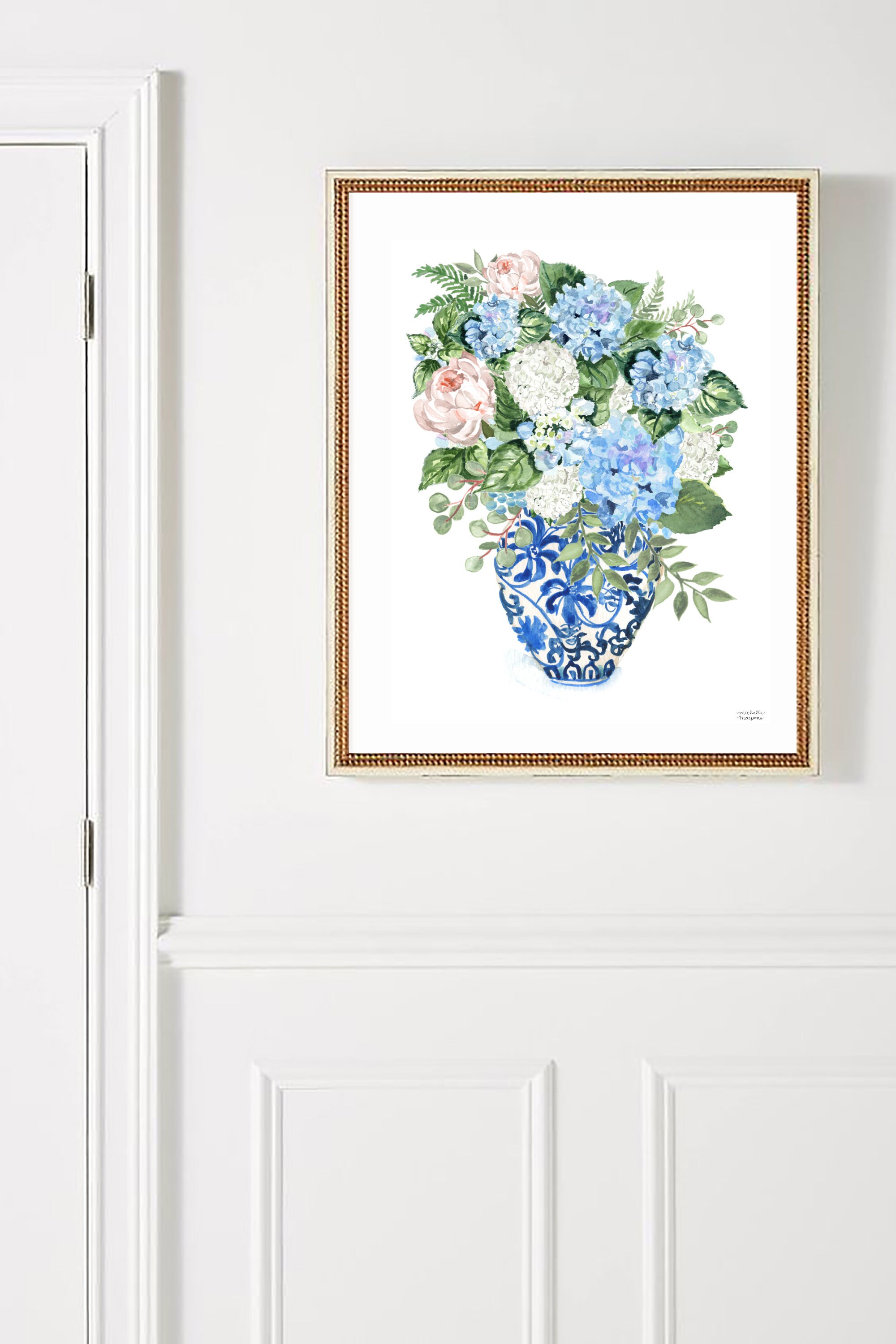 Hydrangea Print Hydrangea Art Hydrangea Painting Ginger - Etsy