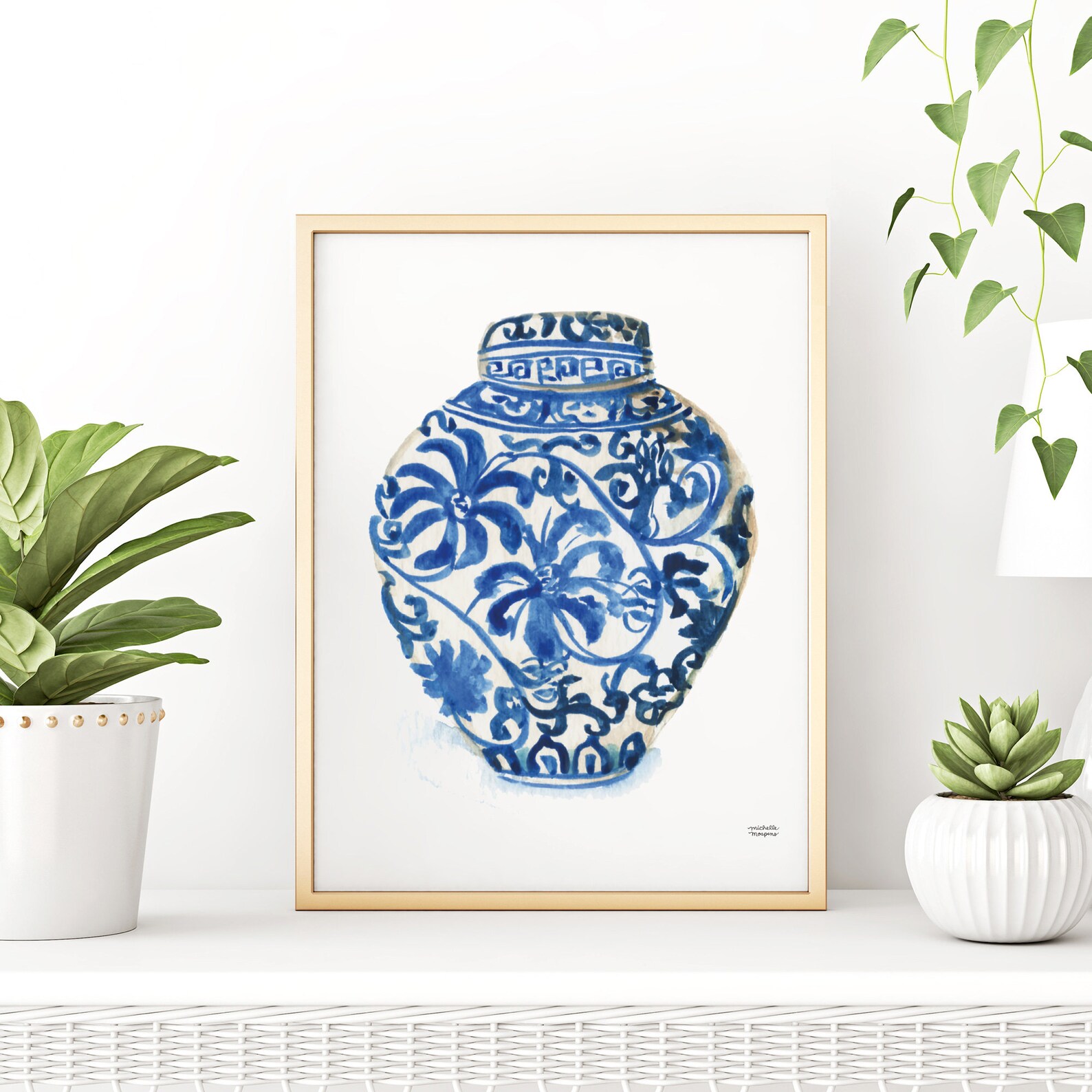 Grandmillennial Art Print Ginger Jar Art Grandmillennial | Etsy