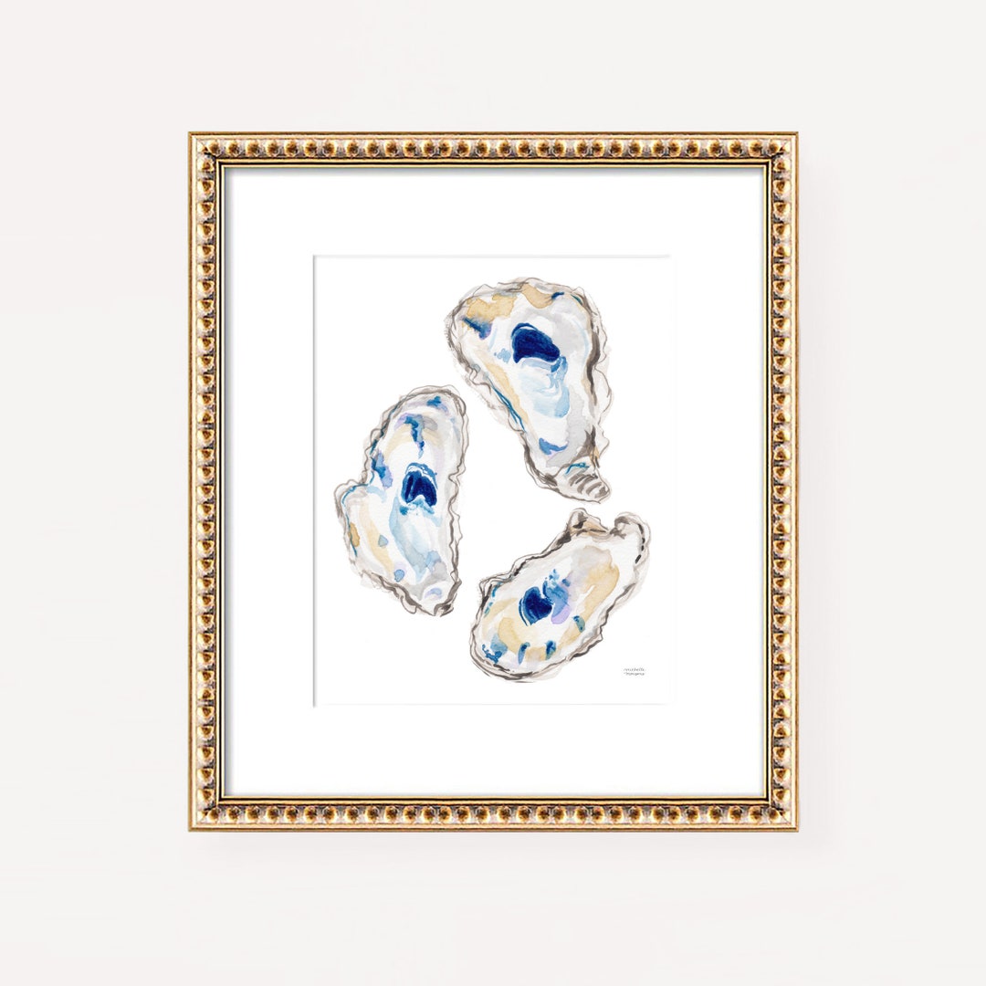 Oyster Art, Oyster Shell Art, Coastal Wall Art, Oyster Print ...