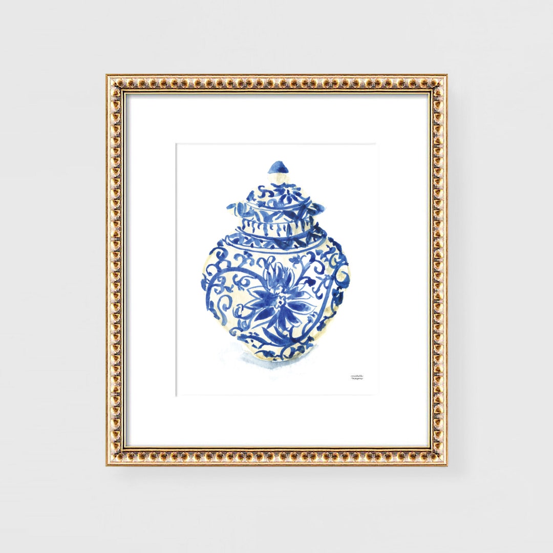 Ginger Jar Art Print, Grandmillennial Kitchen Wall Art, Chinoiserie ...