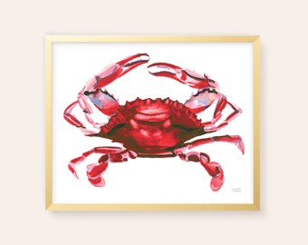 Red Crab Print | Etsy