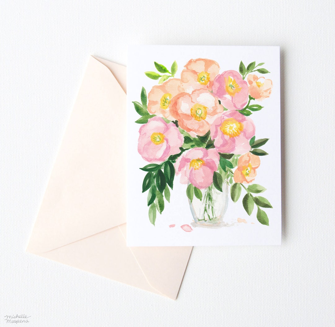 Notecards Floral Note Cards Watercolor Flowers Note Cards - Etsy