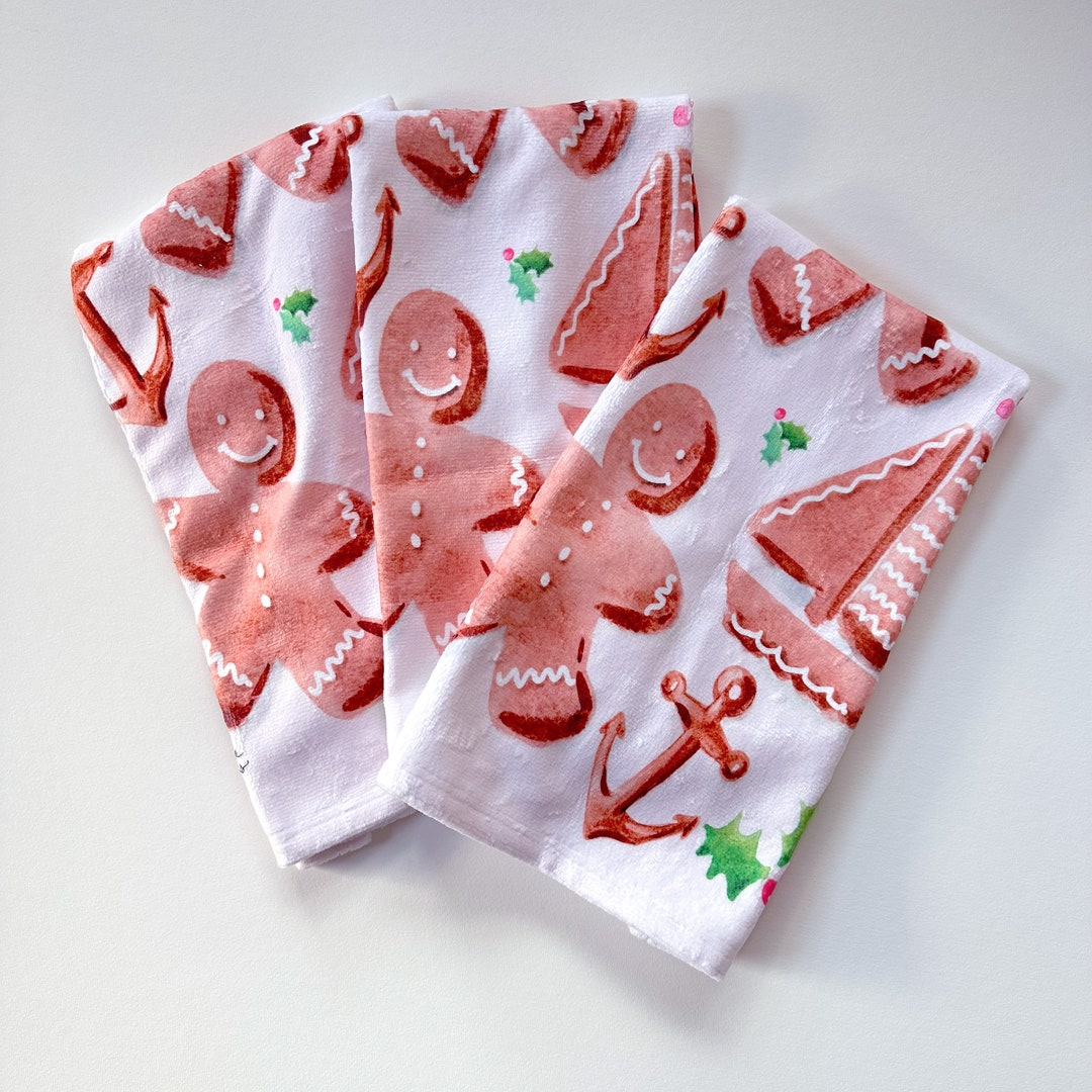 Luxurious Designer Christmas Hand Towel: One Illustrated Coastal ...