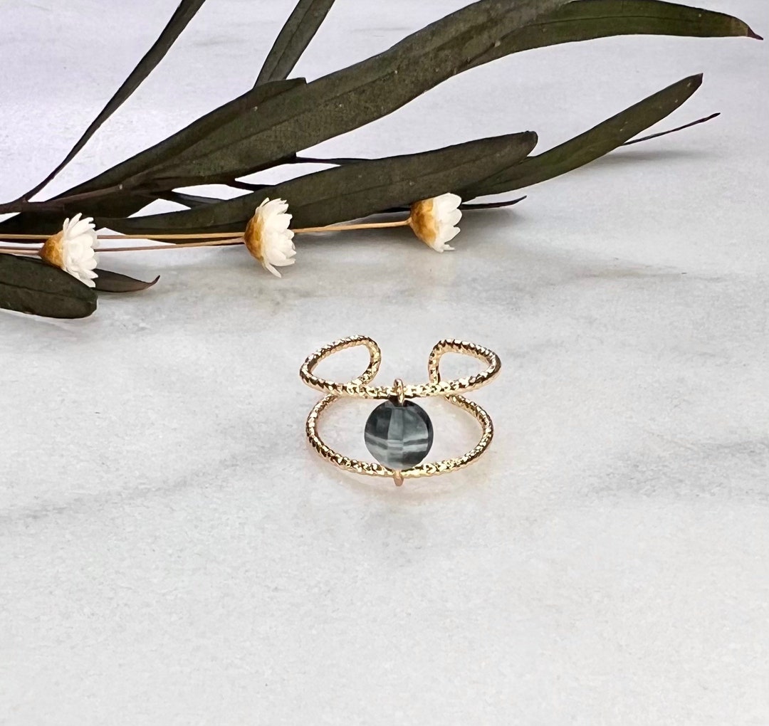 Chic Blue Tiger Eye Ring, 14k Gold Filled Dainty Ring, Tiger Eye ...