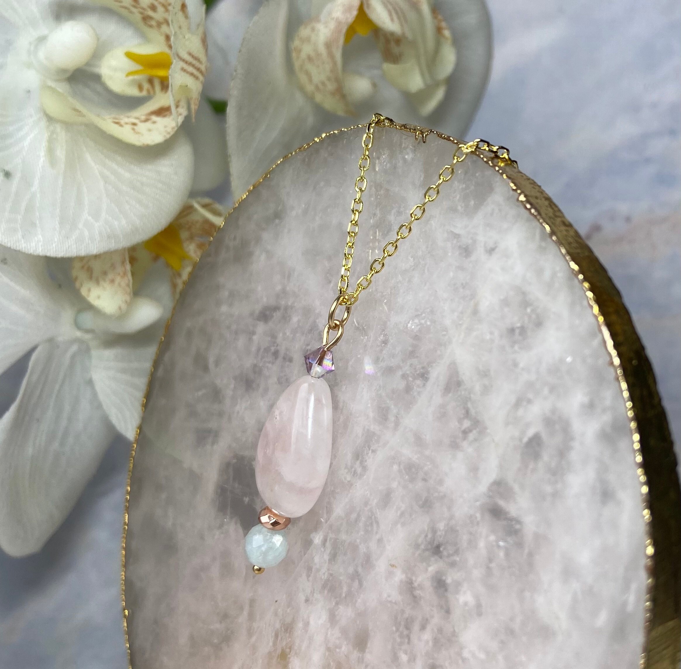 Fertility and pregnancy necklace Rose Quartz necklace | Etsy