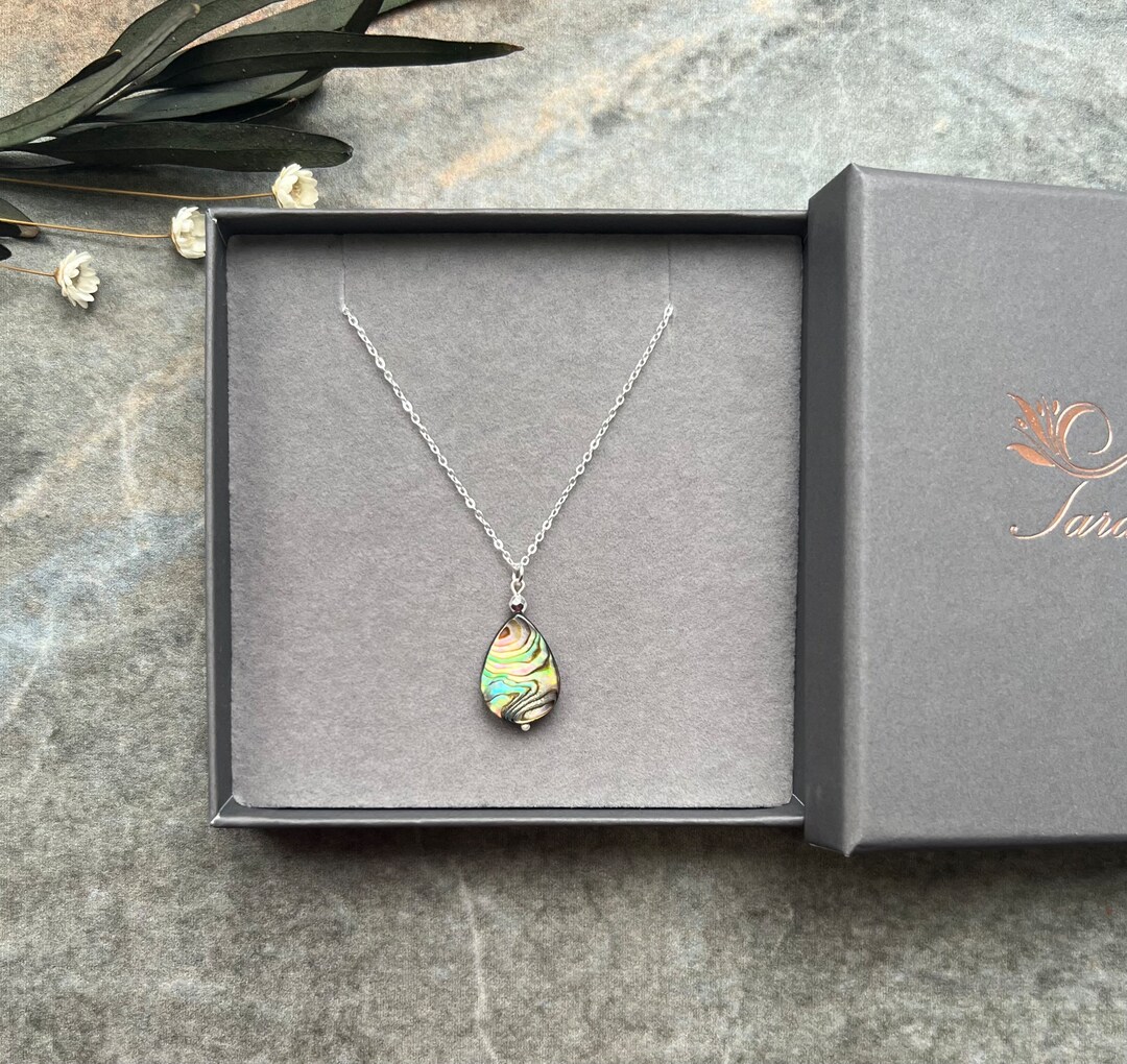 Gorgeous Abalone Shell Necklace, Abalone Shell Jewellery, Teardrop ...