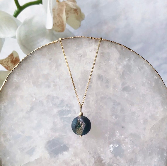 Titanium necklace 18k Gold vermeil necklace Gemstone | Etsy