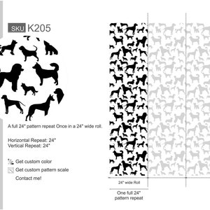 Black Dog Decals Minimal Animal Wallpaper Peel and Stick Dog Wallpaper ...