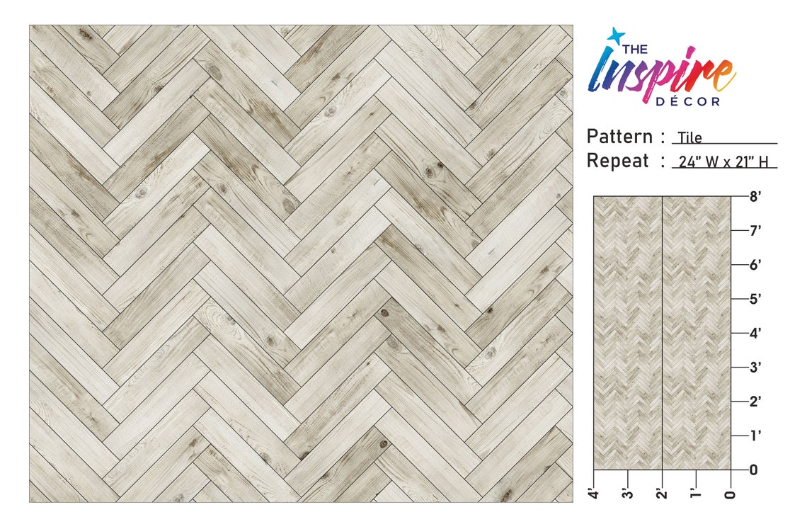 Rustic Wood Herringbone Wallpaper Chevron Wallpaper DIY Self - Etsy