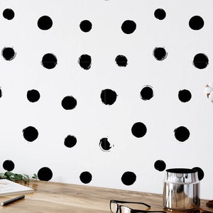 Black & White Polka Dot Peel and Stick Wallpaper | Minimalist Removable ...
