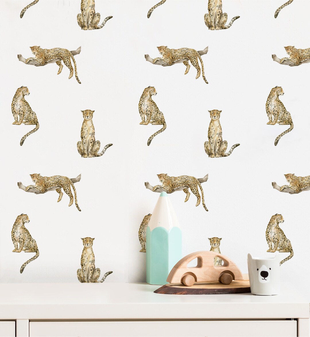 Leopard Jungle Wallpaper, Removable Peel and Stick Pattern or Paste the ...