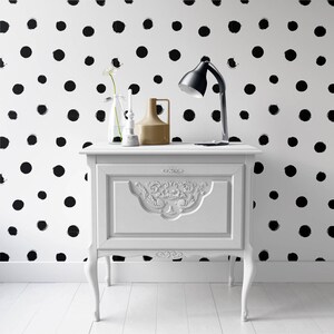 Black & White Polka Dot Peel and Stick Wallpaper | Minimalist Removable ...