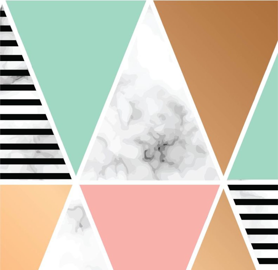 Mod Triangles Wallpaper Mid Century Modern Peel and Stick - Etsy