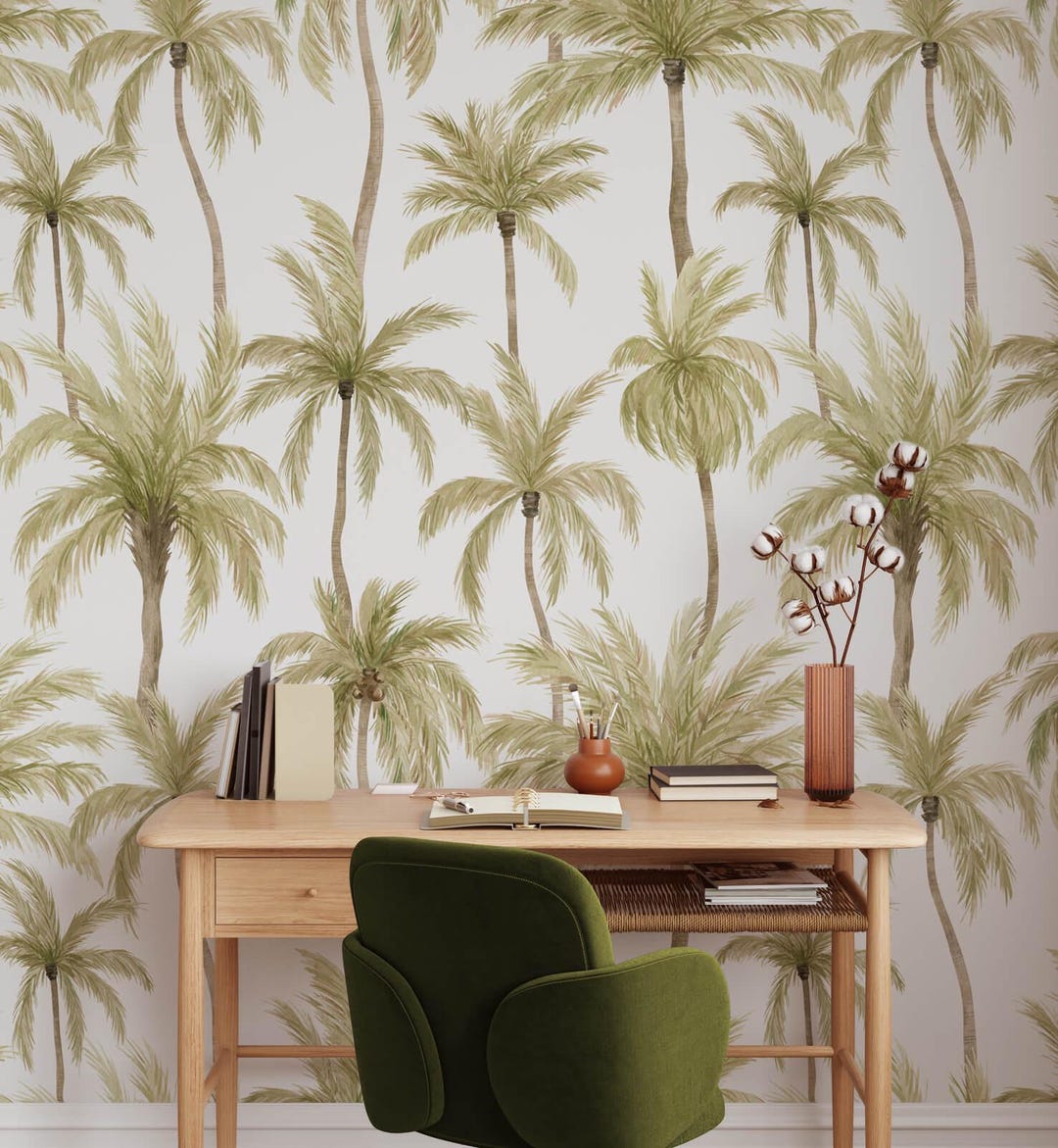 Palm Tree Wallpaper Peel and Stick, Natural Mural Decor for Home ...