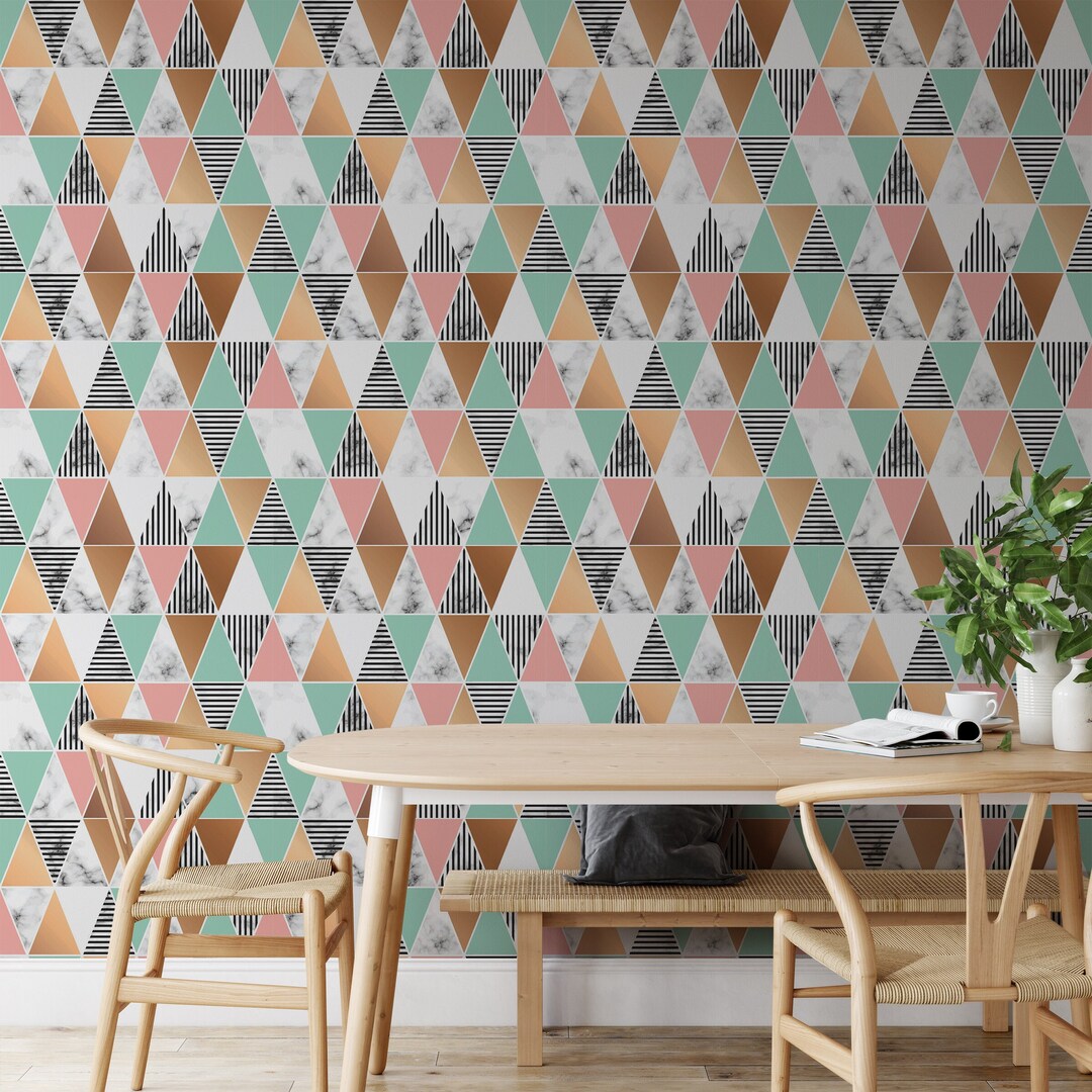 Geometric Triangle Wallpaper | Mid Century Modern | Scandinavian ...
