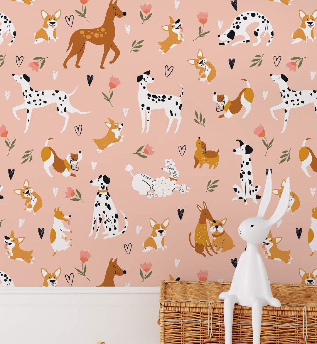 Dog Wallpaper Peel and Stick Removable Wallpaper Wall Art Wall Decor ...